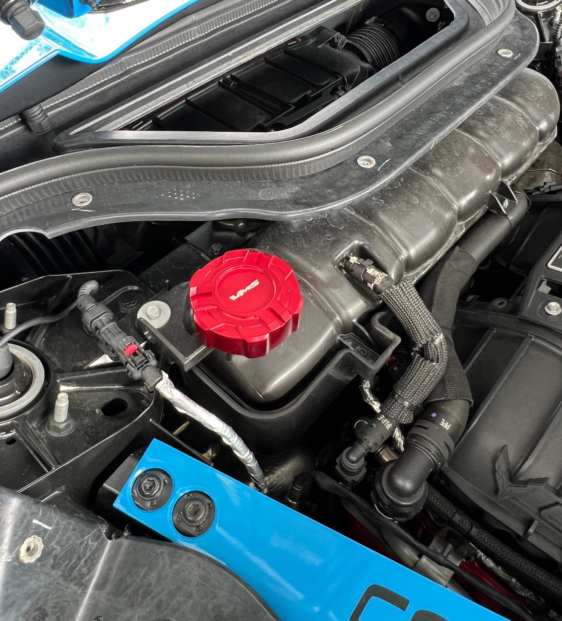 BILLET ALUMINUM COOLANT RESERVOIR OIL CAP COVER C8 CHEVROLET CORVETTE ...