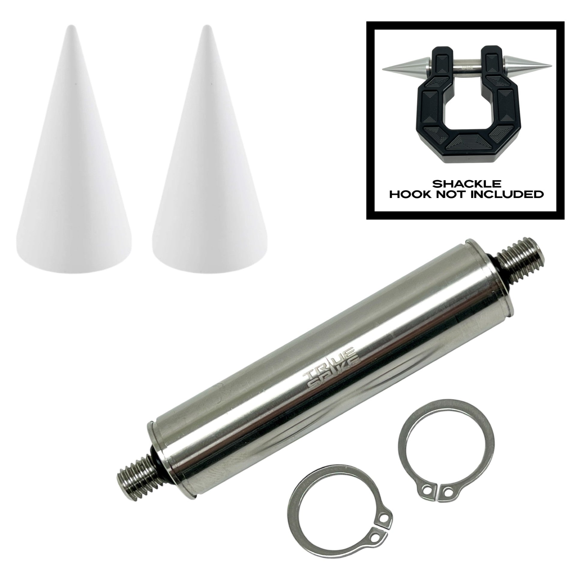 TRUE SPIKE STAINLESS STEEL TOW PULL PIN KIT 3/4" WITH SPIKES or BULLET ...