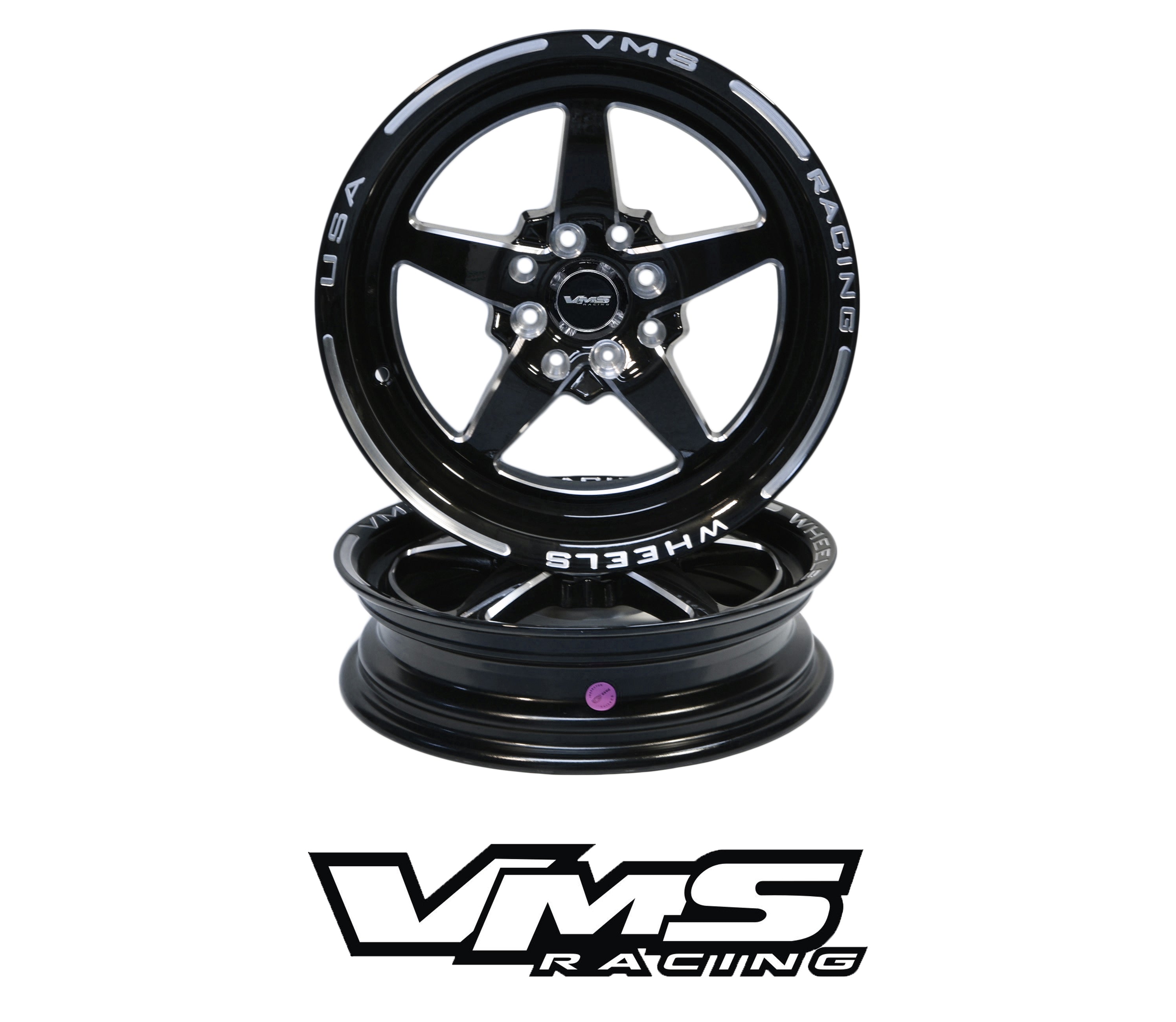 FRONT and REAR DRAG RACE V-STAR 4 LUG WHEEL SET 13X9 & 15X3.5 4X100/11 ...