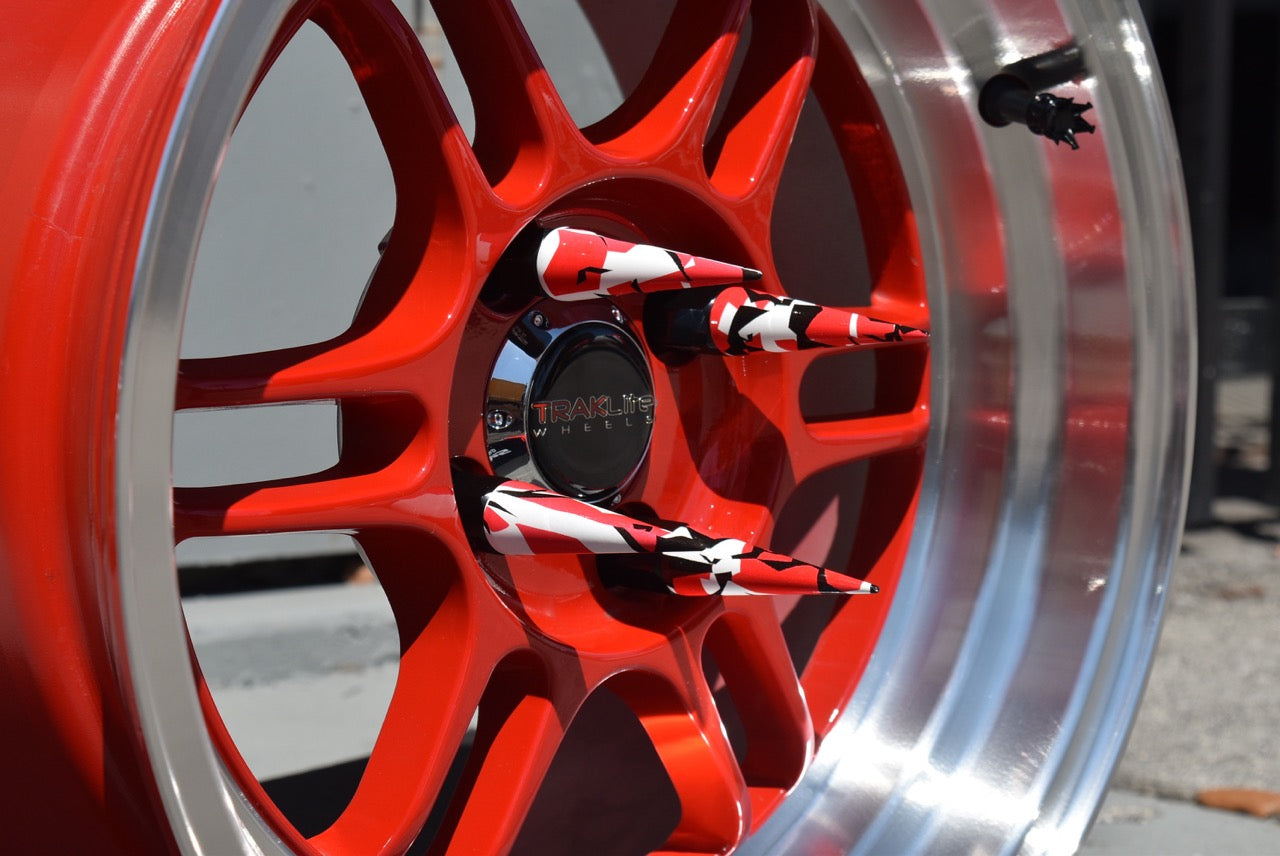 14X1.5 MM 124MM LONG TRUCK LENGTH! 20MM WIDE SPIKE STEEL LUG NUTS ANOD ...