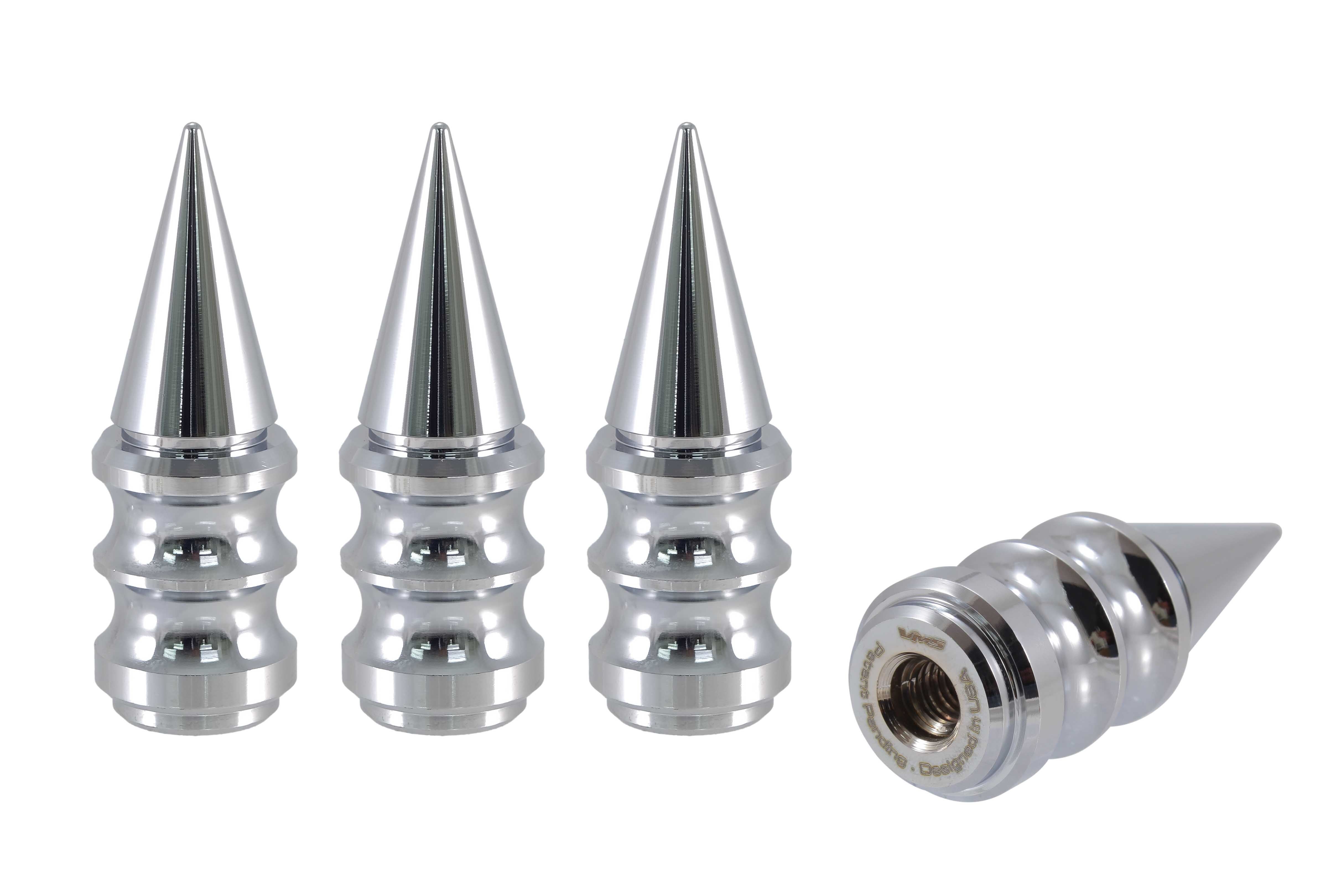 RIBBED SPIKE LUG NUT CAPS CNC MACHINED BILLET ALUMINUM, MANY FINISHES ...