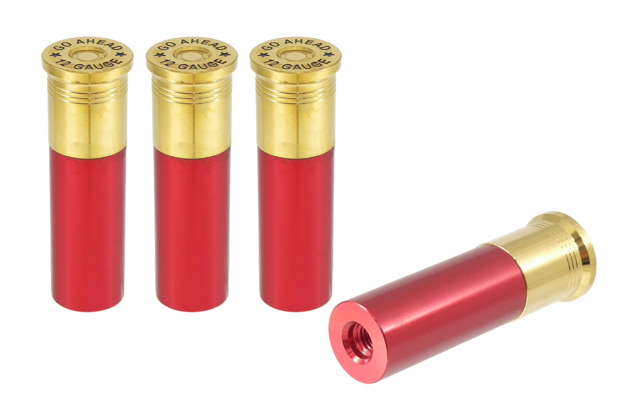 SHOTGUN SHELL "GO AHEAD MAKE MY DAY" LUG NUT CAPS CNC MACHINED BILLET ...