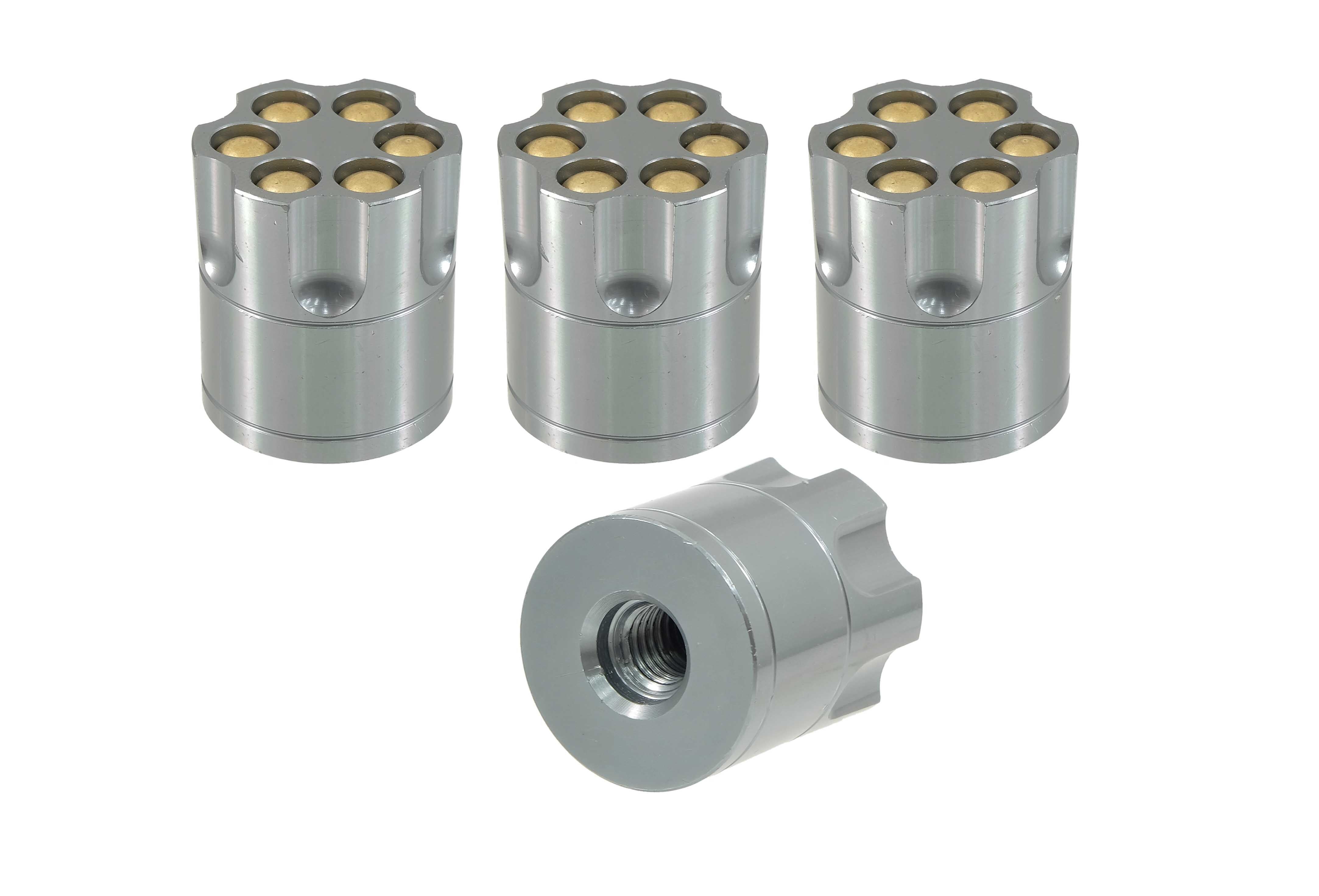 REVOLVER (BULLETS SHOWING) LUG NUT CAPS CNC MACHINED BILLET ALUMINUM ...