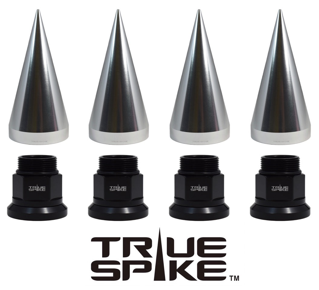 DUALLY SEMI TRUCK STEEL LUG NUTS WITH BILLET ALUMINUM 33MM SPIKE CAP ...
