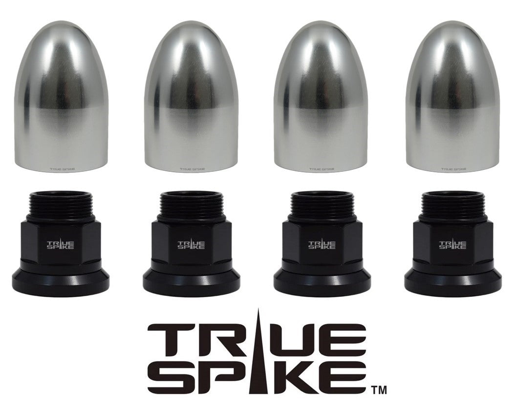 DUALLY SEMI TRUCK STEEL LUG NUTS WITH BILLET ALUMINUM 33MM BULLET CAP ...