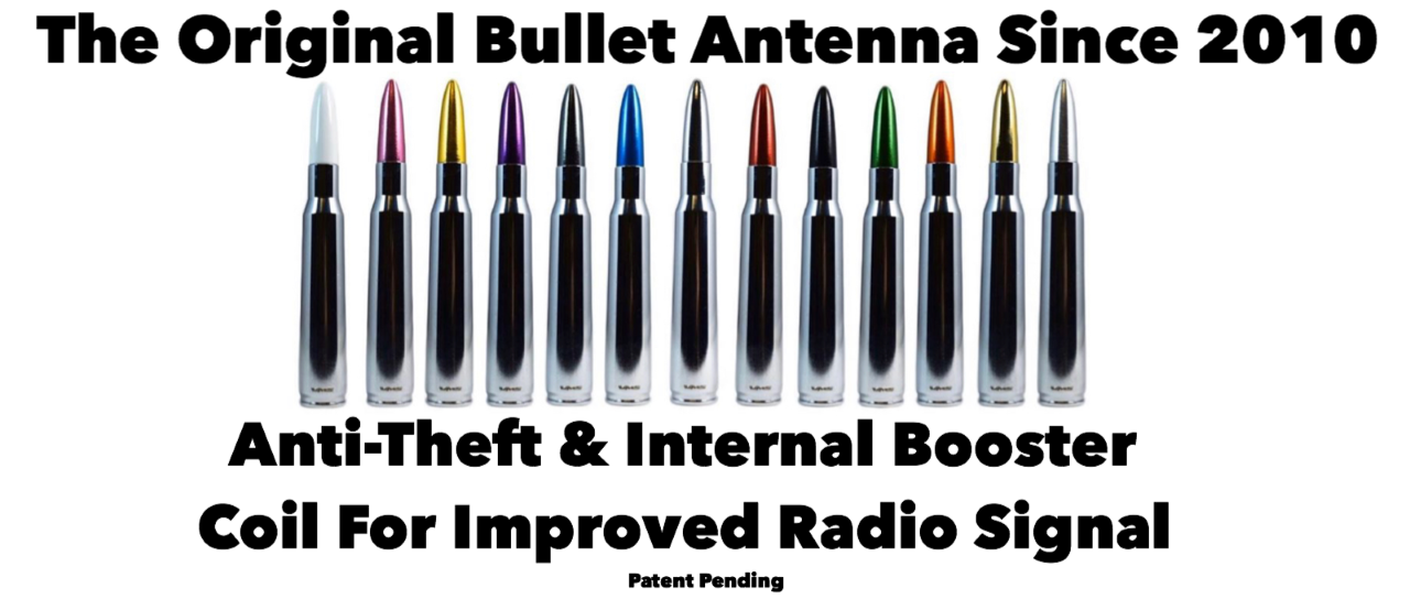1 PIECE 50 CALIBER CAL BULLET STYLE ALUMINUM SHORT ANTENNA KIT BLACK 5 ...