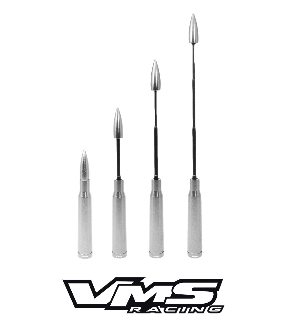 TELESCOPIC 50 CALIBER CAL BULLET STYLE ALUMINUM SHORT ANTENNA KIT 5.5 ...